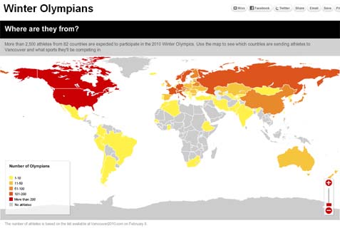 Winter Olympians: Where are they from?